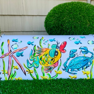 Fish Sea Life Whimsical Mailbox, Hand Painted Mailbox, Decorative ...