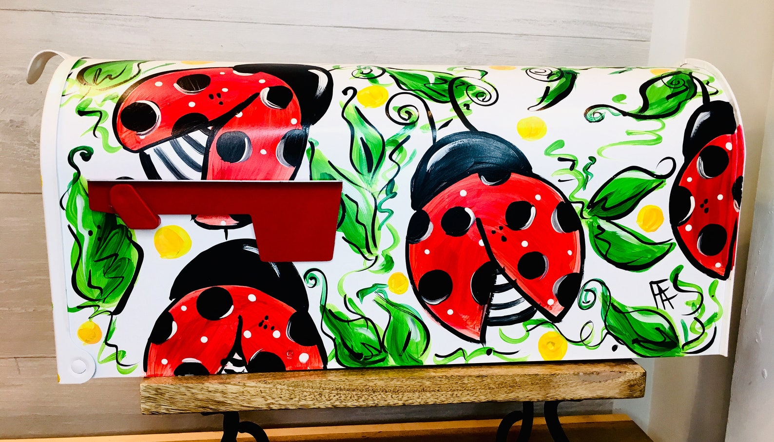 Ladybug Whimsical Mailbox, Hand Painted Mailbox, Decorative Mailbox ...