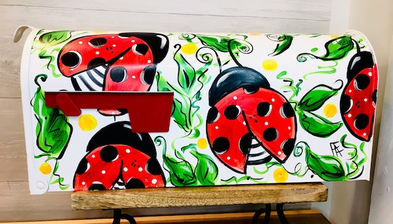 Ladybug Whimsical Mailbox Hand Painted Mailbox Decorative - Etsy