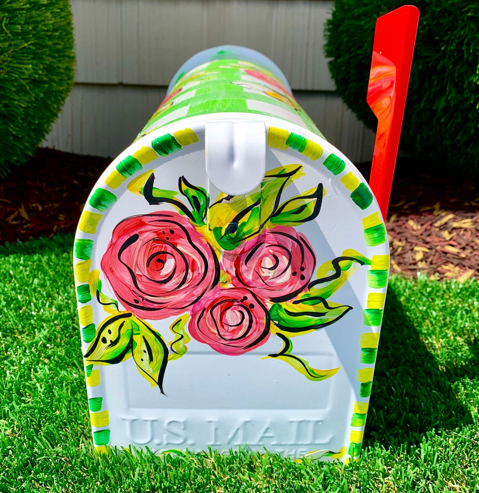 Floral Bumblebee Whimsical Mailbox Hand Painted Mailbox - Etsy