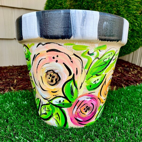 Painted Planter - Etsy