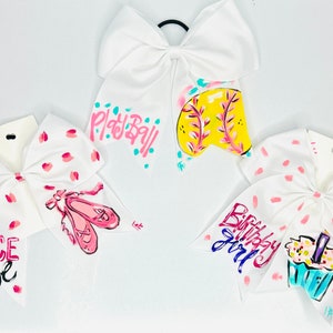 Hand Painted Bows- Hair Bows- Special Occasion Bows - Etsy