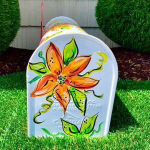 Hand Painted Floral Flamingo Mailbox, Decorative Whimsical Design - Etsy