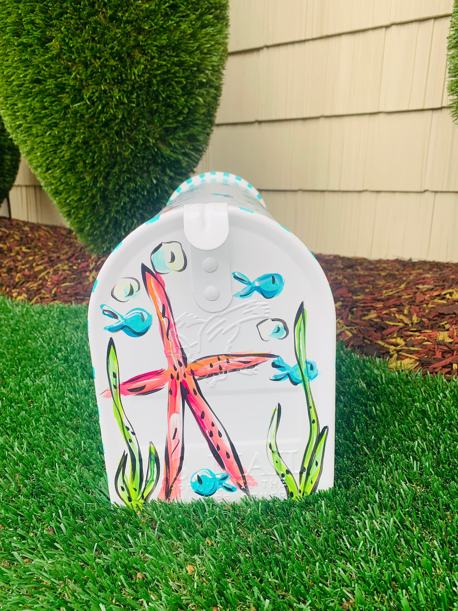 Turtle Sea Life Whimsical Mailbox Hand Painted Mailbox - Etsy