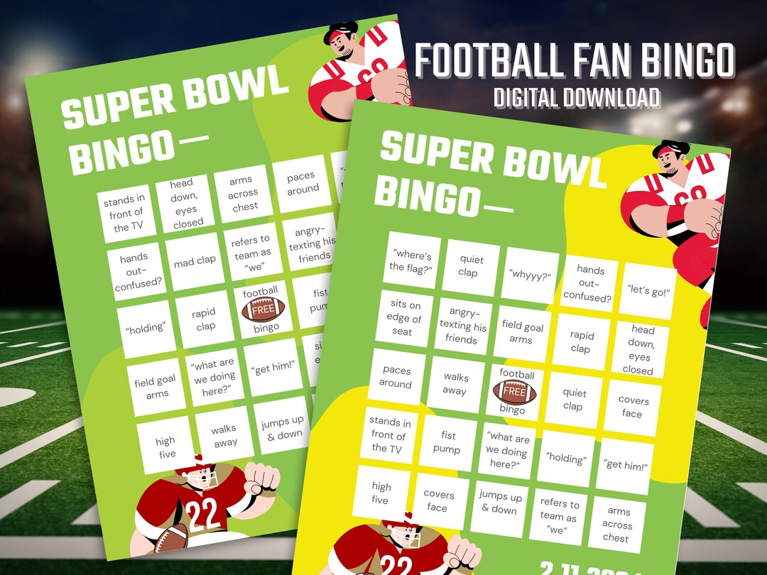 Football Fan Bingo Super Bowl - Etsy
