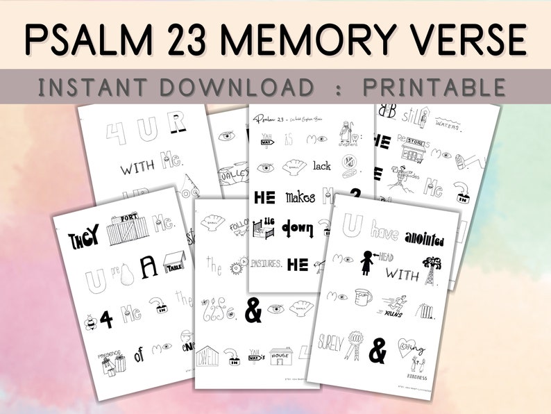 Psalm 23 in Memory Icons World English Bible Version - Etsy