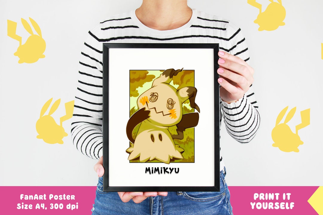 Mimikyu Digital Print Art Poster A4 para habitación infantil, guardería ...