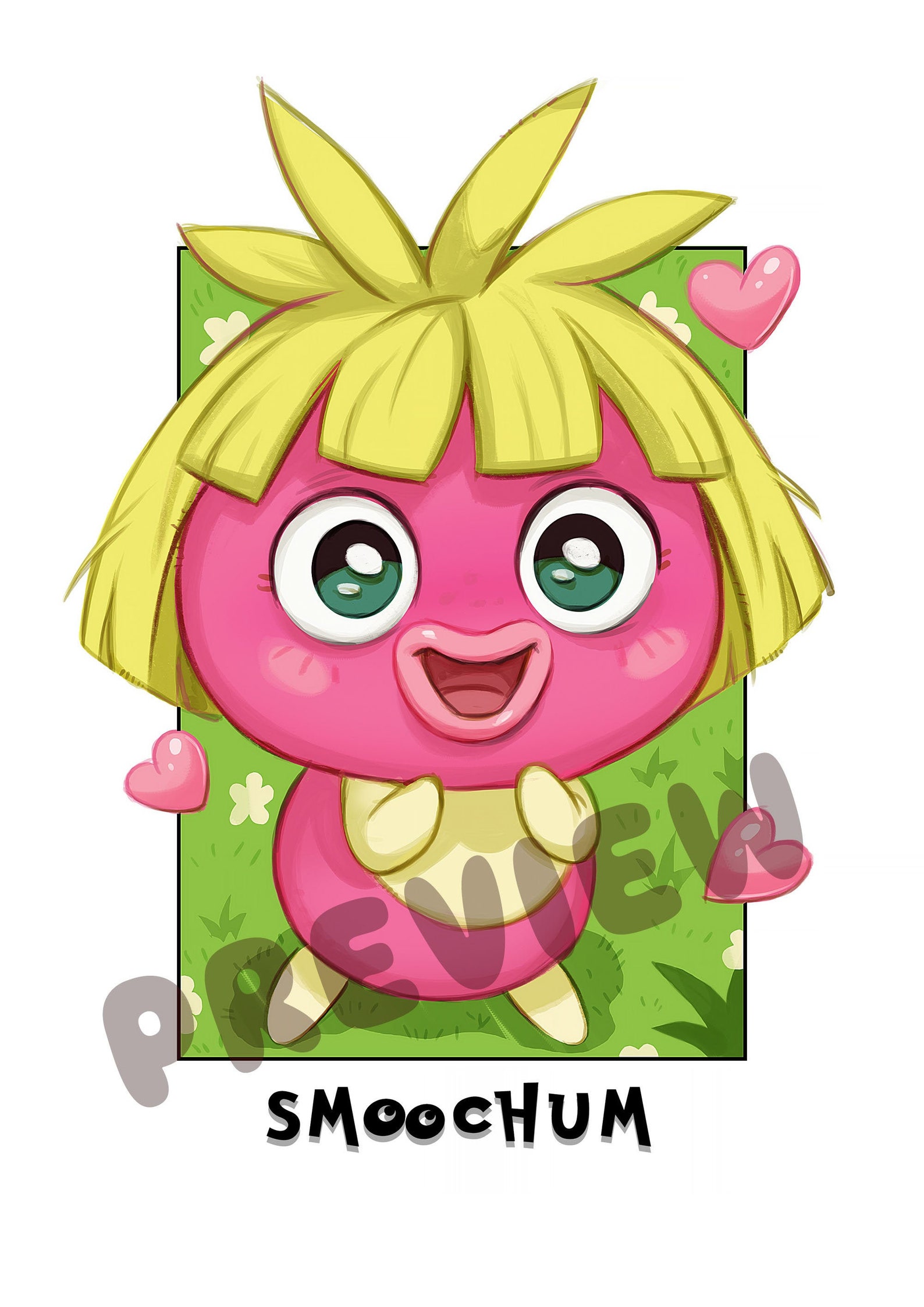 Smoochum Digital Print Art Poster A4 for Children's Room, Nursery - Etsy