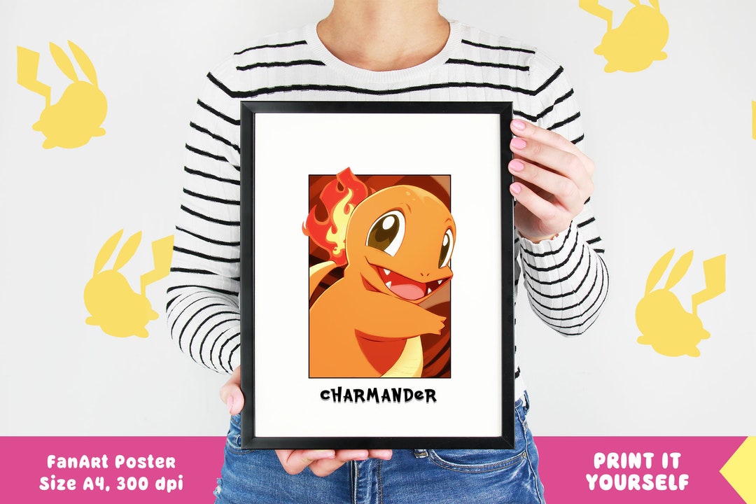 Charmander Digital Print Art Poster A4 for Children's - Etsy
