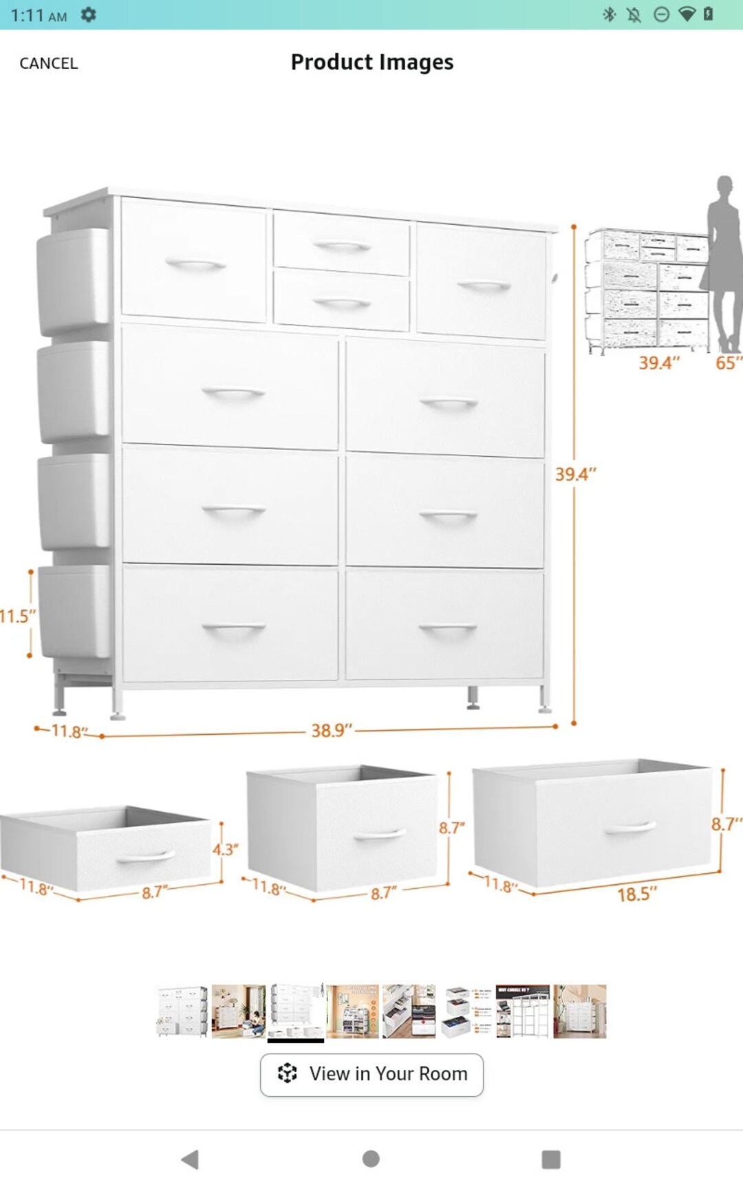 Dresser for Bedroom With 10 Drawers, Chest of Drawers With Side Pockets ...
