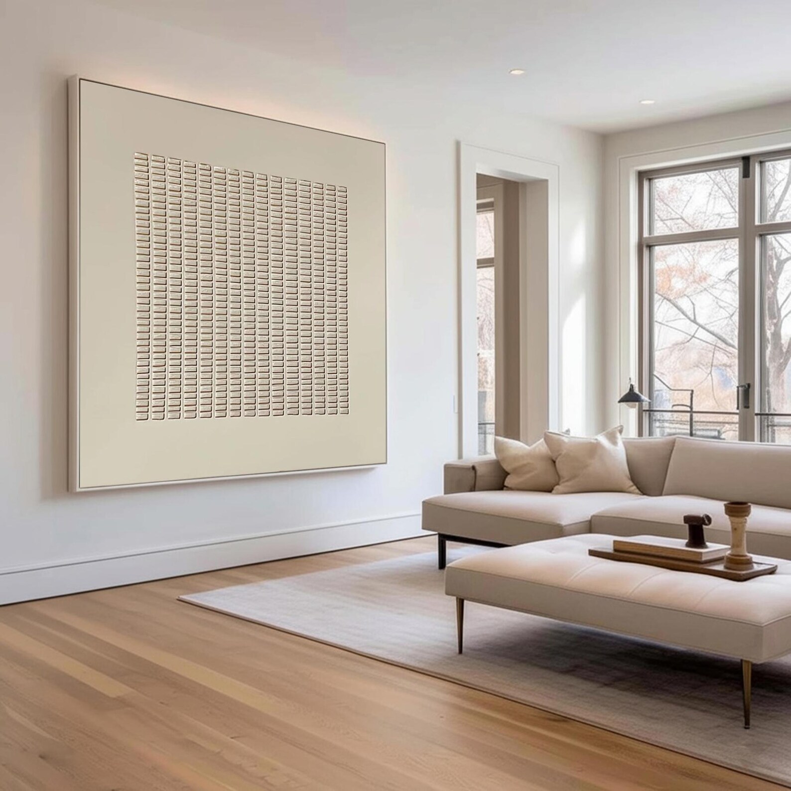 Beige 3D Textured Wall Art: Minimalist Plaster Painting - Etsy