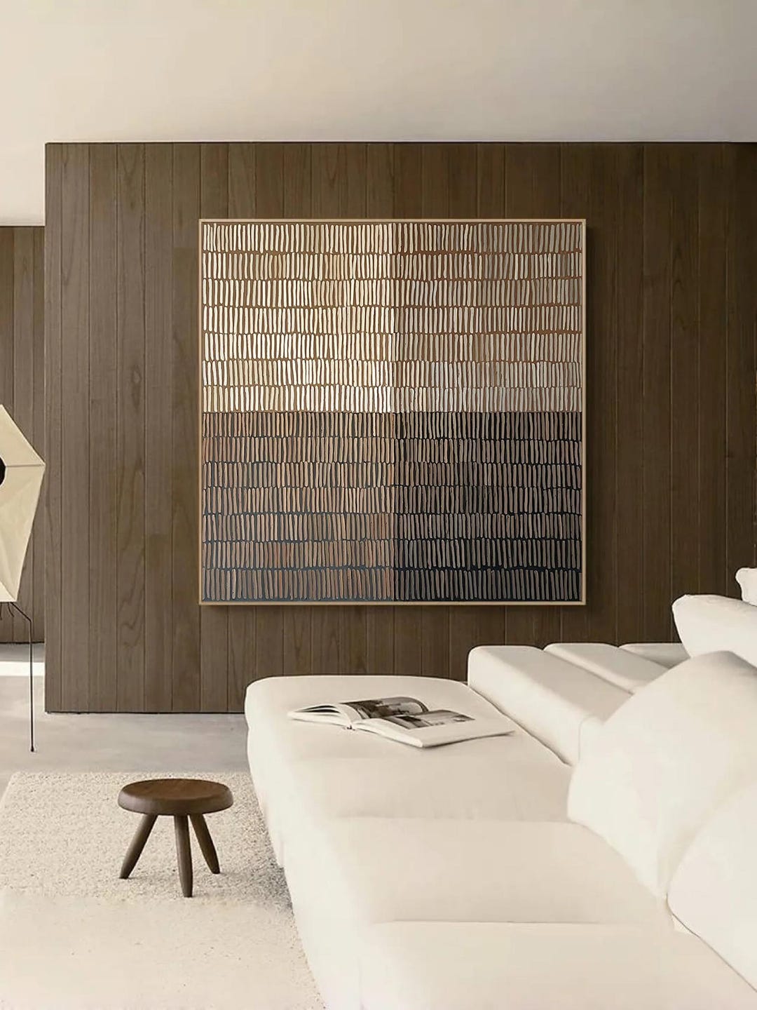 Braune Wabi-Sabi Wandkunst Braune Abstrakte Wandkunst Braune Abstrakte Malerei auf Leinwand ...