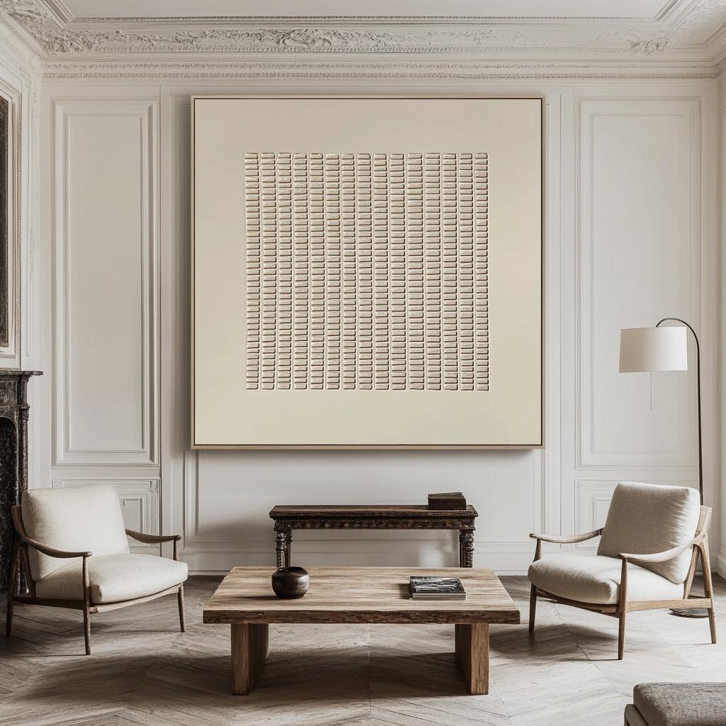 Beige 3D Textured Wall Art: Minimalist Plaster Painting - Etsy