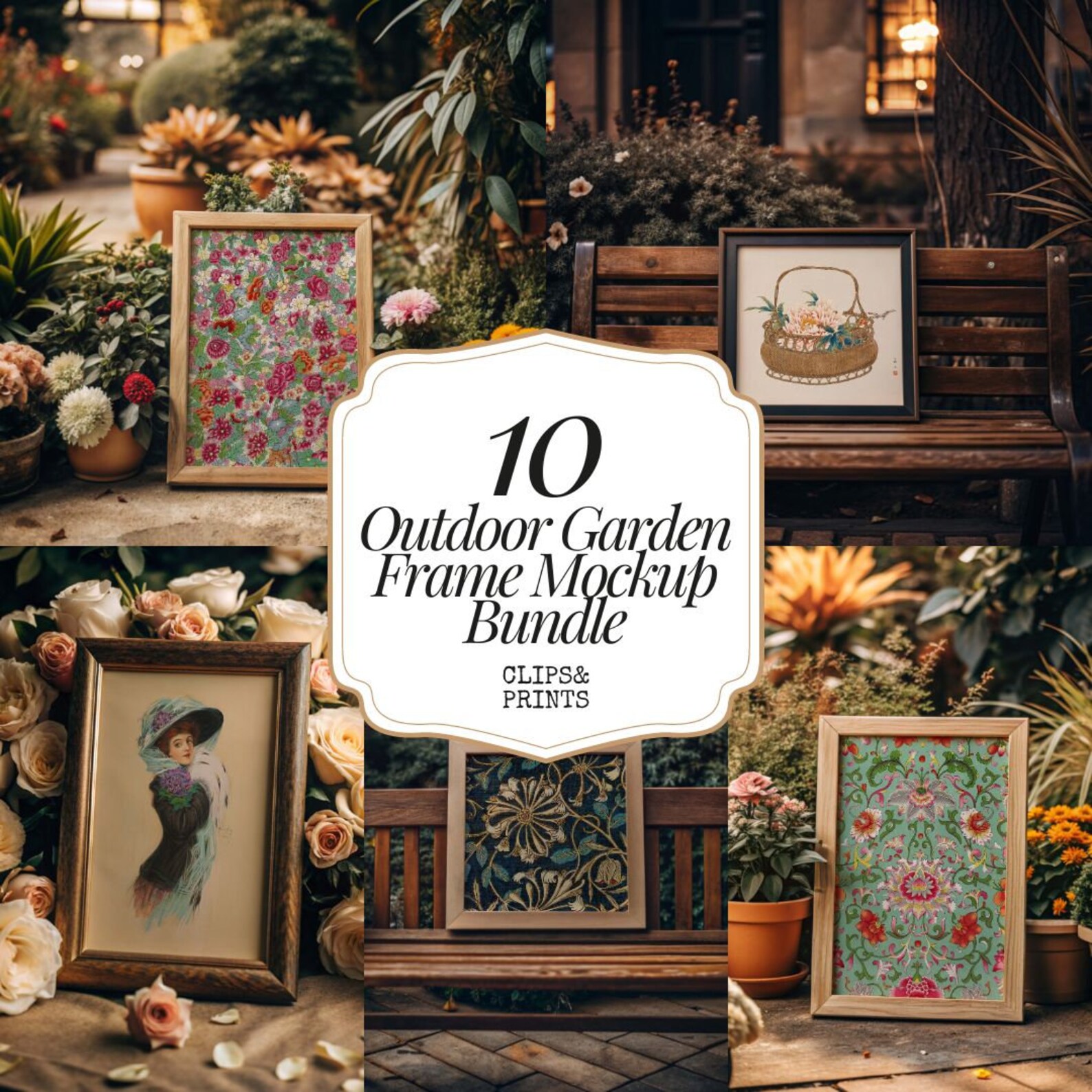 Frame Mockup Bundle Outdoor Garden Mockup PSD File | Modern Frame ...