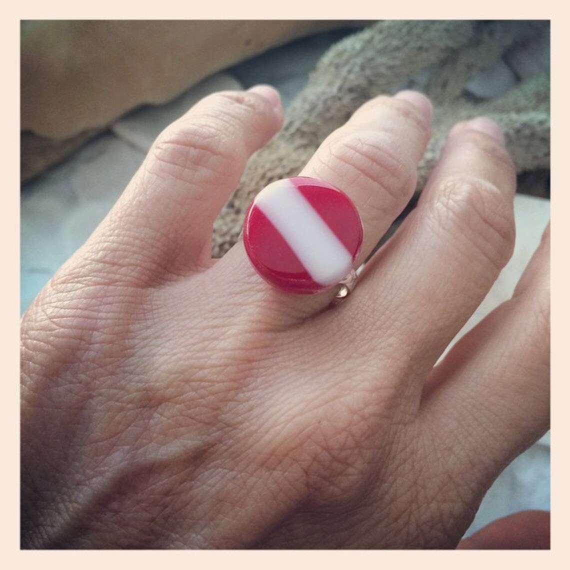 Adjustable SCUBA Dive Flag RING ~ Fused Glass - Etsy