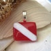 MINI Fused Glass DIVE FLAG Pendant W Adjustable Black Leather Cord ...