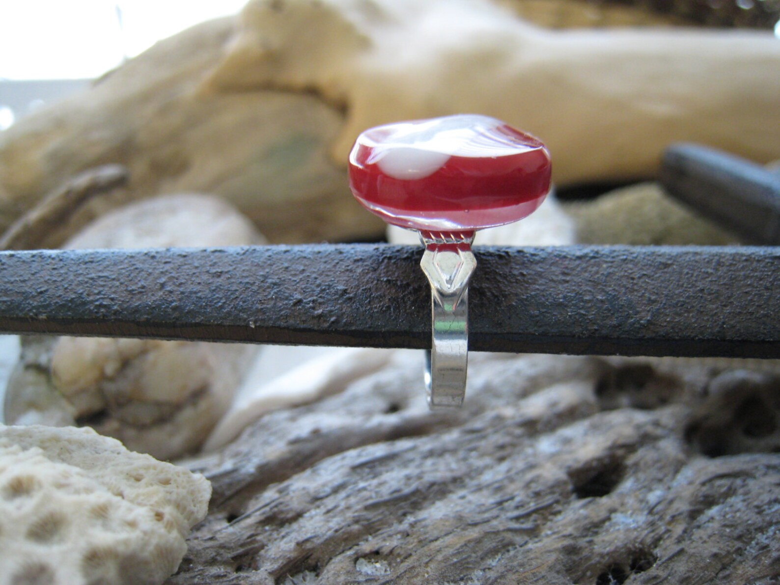 Adjustable SCUBA Dive Flag RING ~ Fused Glass - Etsy