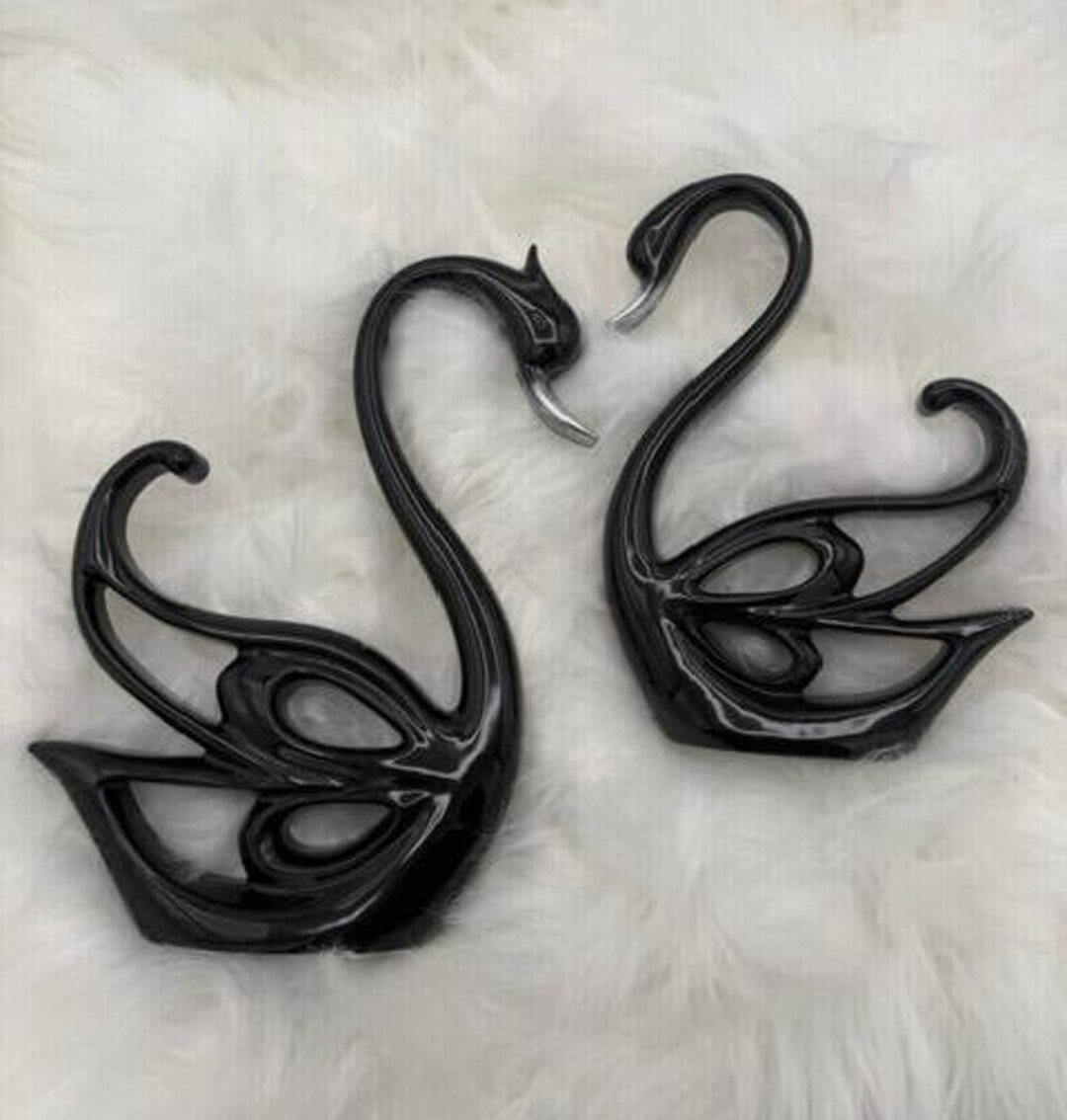 Black Swan Figurines (set of 2) - Etsy