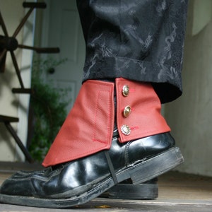 Red Burgundy Leather Steampunk Spats - Etsy