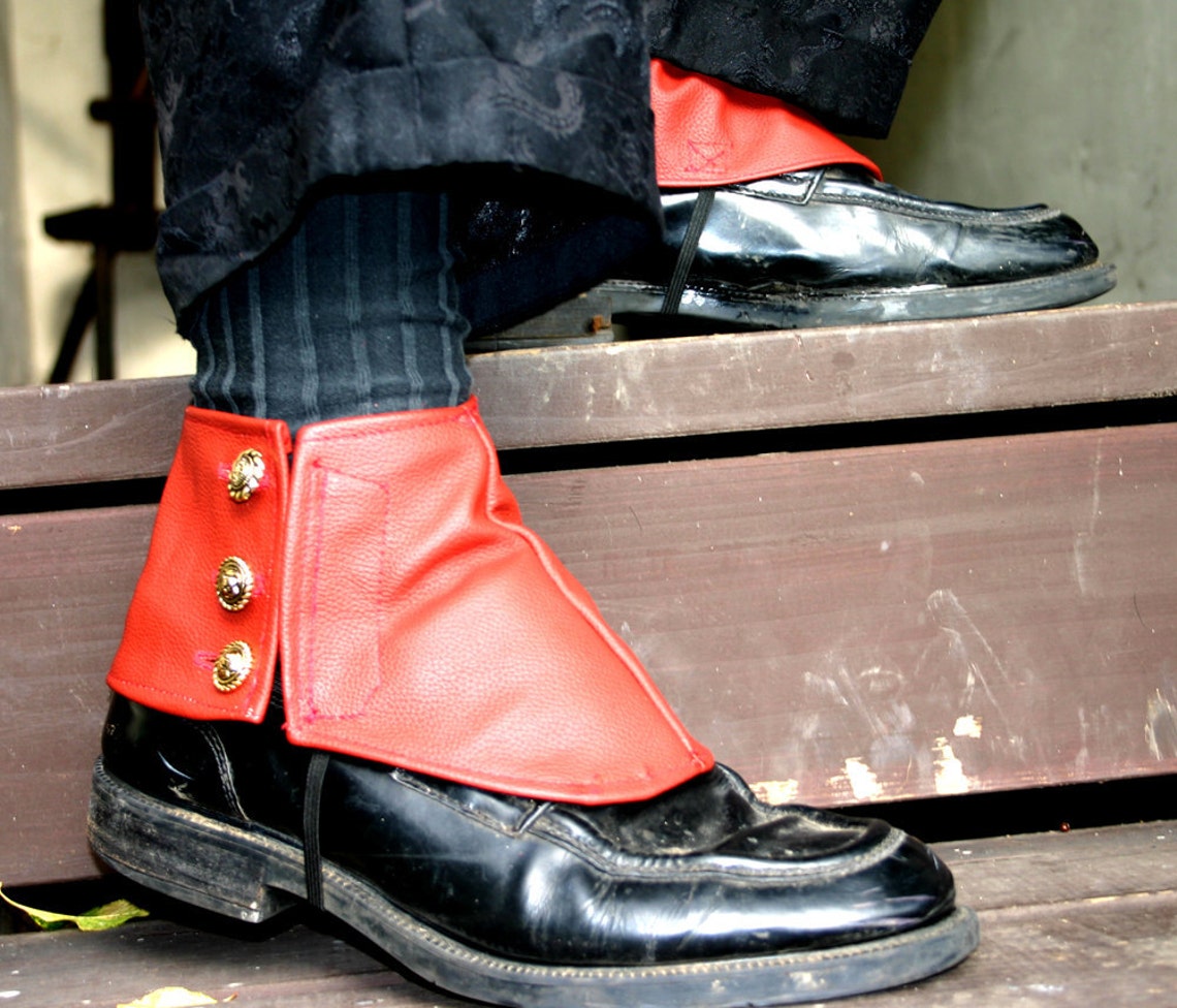 Red Burgundy Leather Steampunk Spats - Etsy
