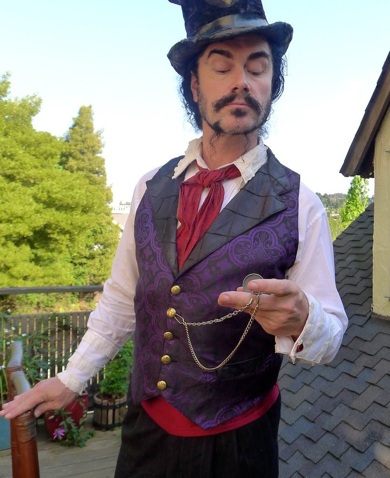 Black and Purple Medieval Pattern Silk Brocade Steampunk - Etsy