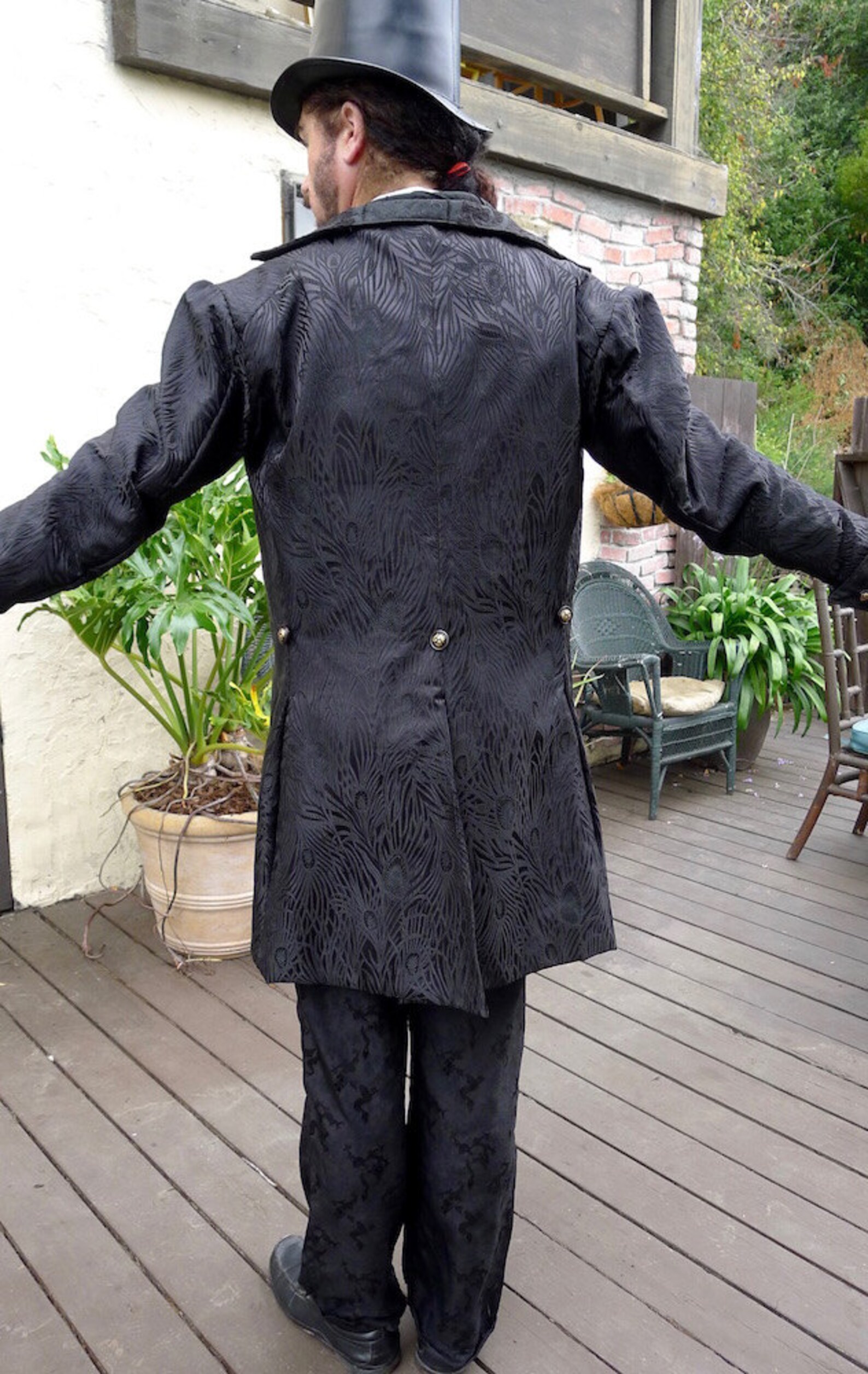 Black on Black Peacock Brocade Tapestry Cloth Steampunk Frock - Etsy