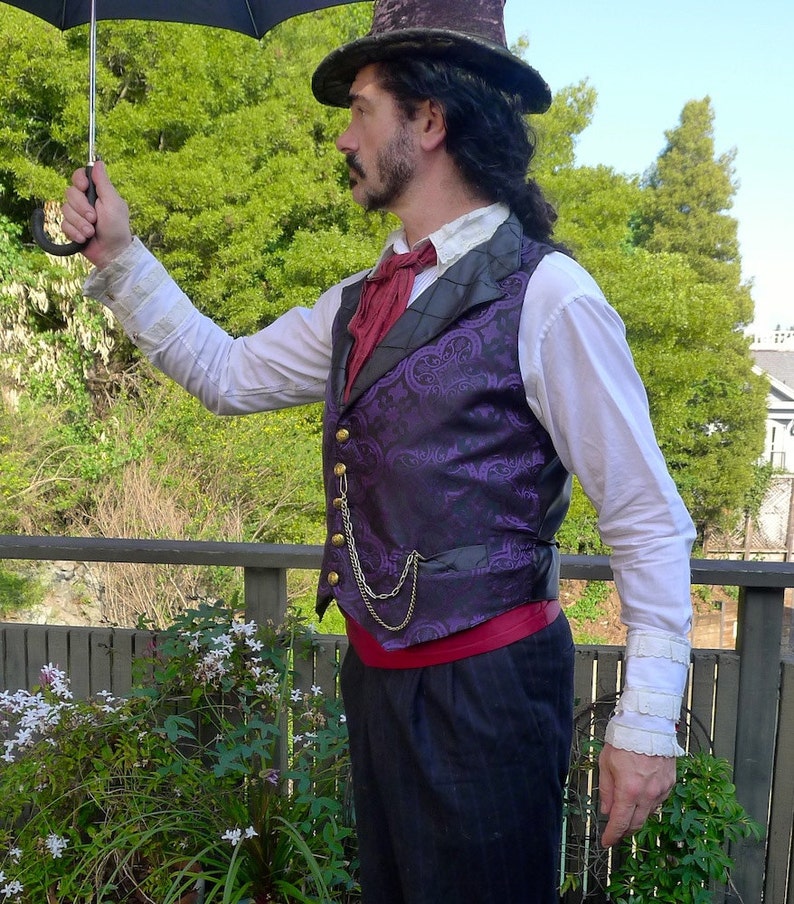 Black and Purple Medieval Pattern Silk Brocade Steampunk - Etsy