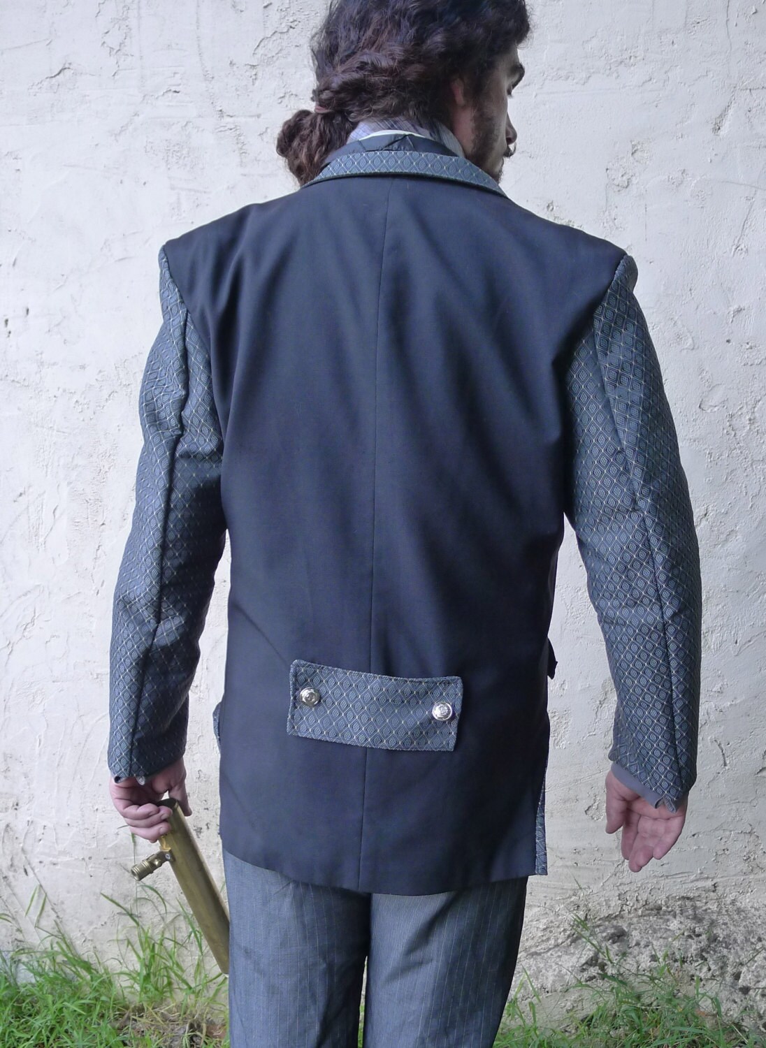 Up cycled Black Steampunk Cutaway Jacket and Canterbury Pewter | Etsy