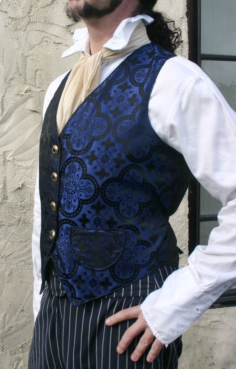 Black and Royal Blue Medieval Pattern Silk Brocade - Etsy