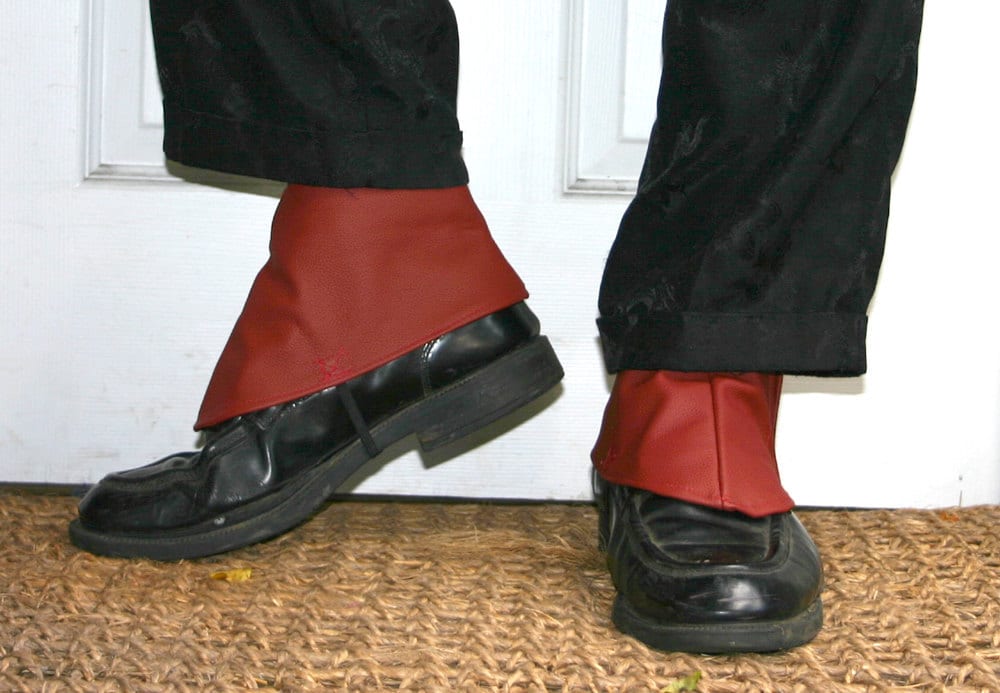 Red Burgundy Leather Steampunk Spats | Etsy