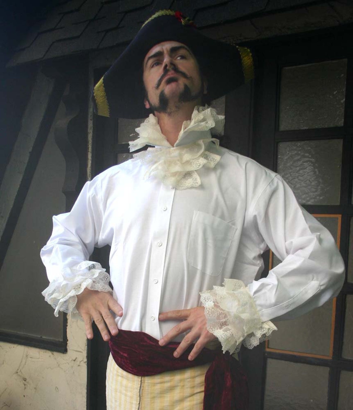 Gentlemen's White Elizabethan Ruff Steampunk Pirate Shirt - Etsy