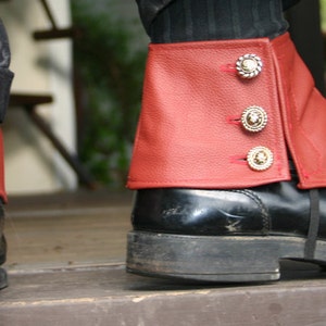 Red Burgundy Leather Steampunk Spats - Etsy