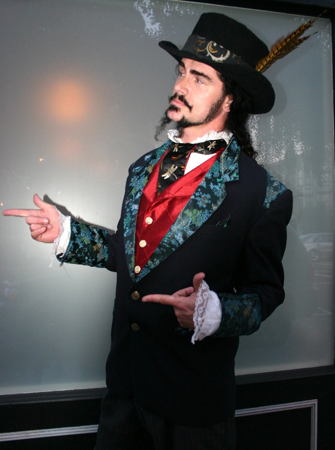 Up-cycled Navy Blue Smoking Jacket Appliqued With Chinese Silk - Etsy
