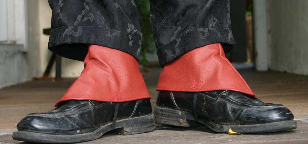 Red Burgundy Leather Steampunk Spats | Etsy