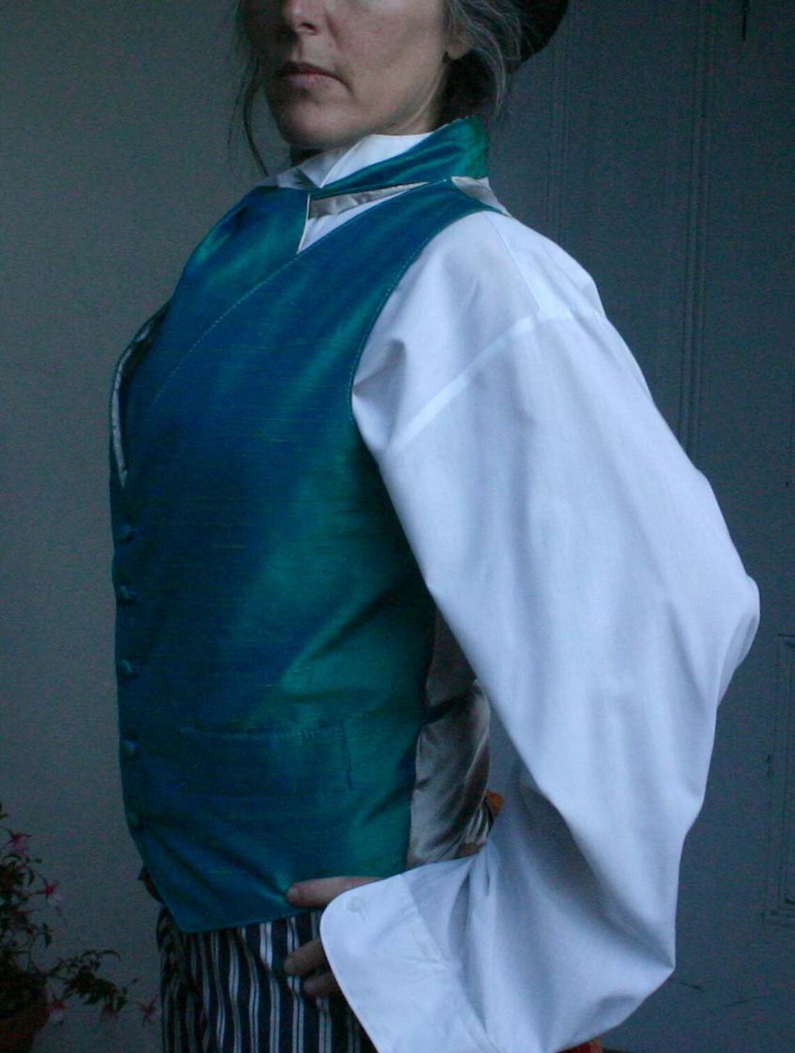 Peacock Silk Dupioni Gentlemen's Steampunk Vest - Etsy