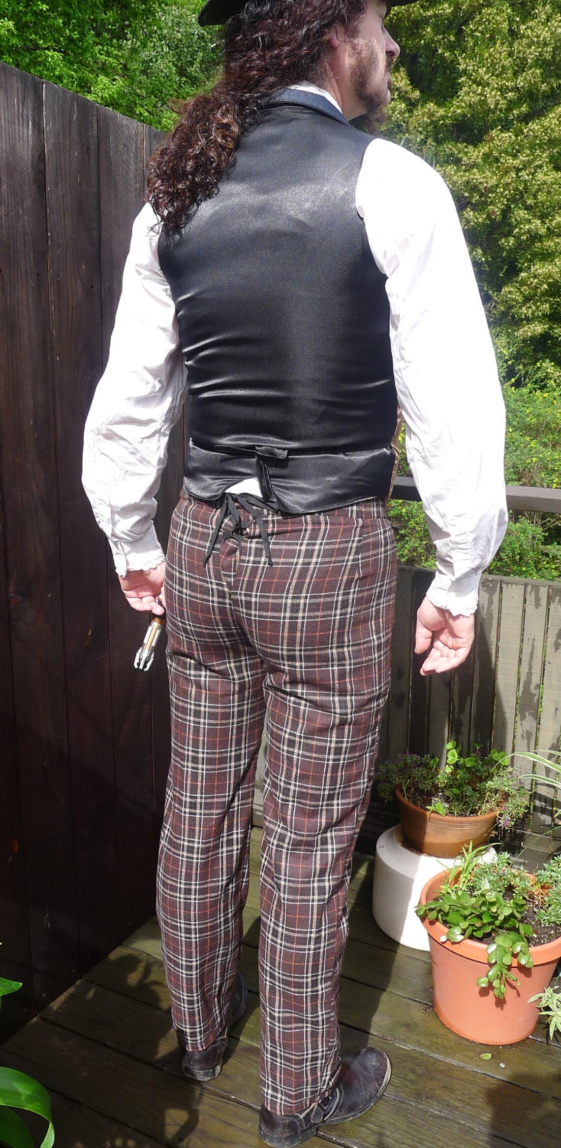 Brown Wool Plaid Button Flap Front Steampunk Pants - Etsy