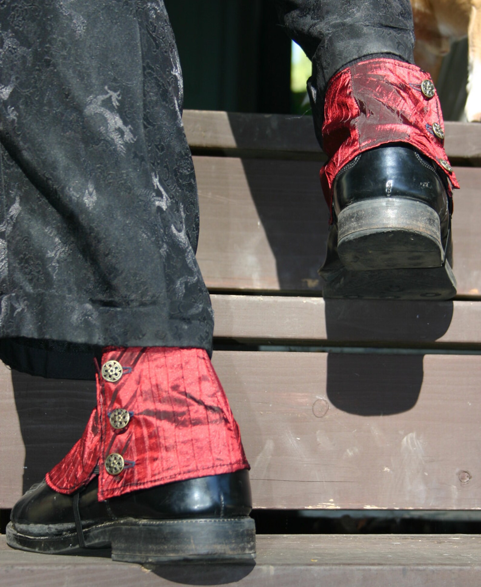 Burgundy and Black Taffeta Gentlemen's Steampunk Spats - Etsy