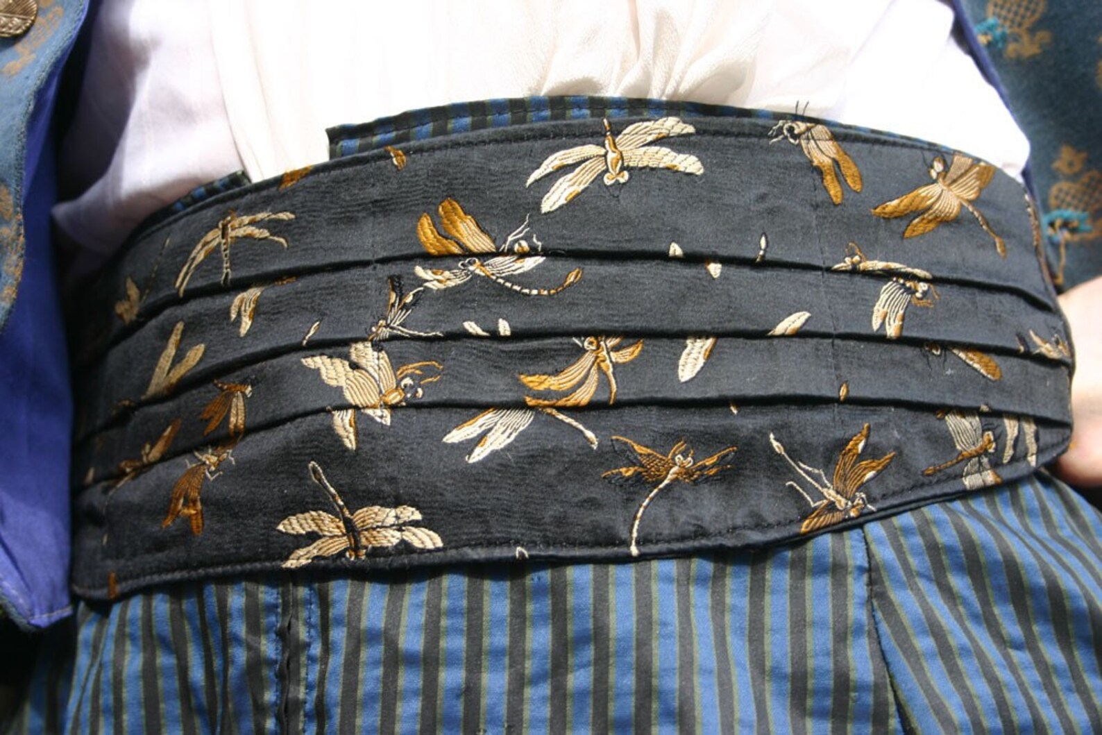 Black Dragonfly Silk Cummerbund - Etsy