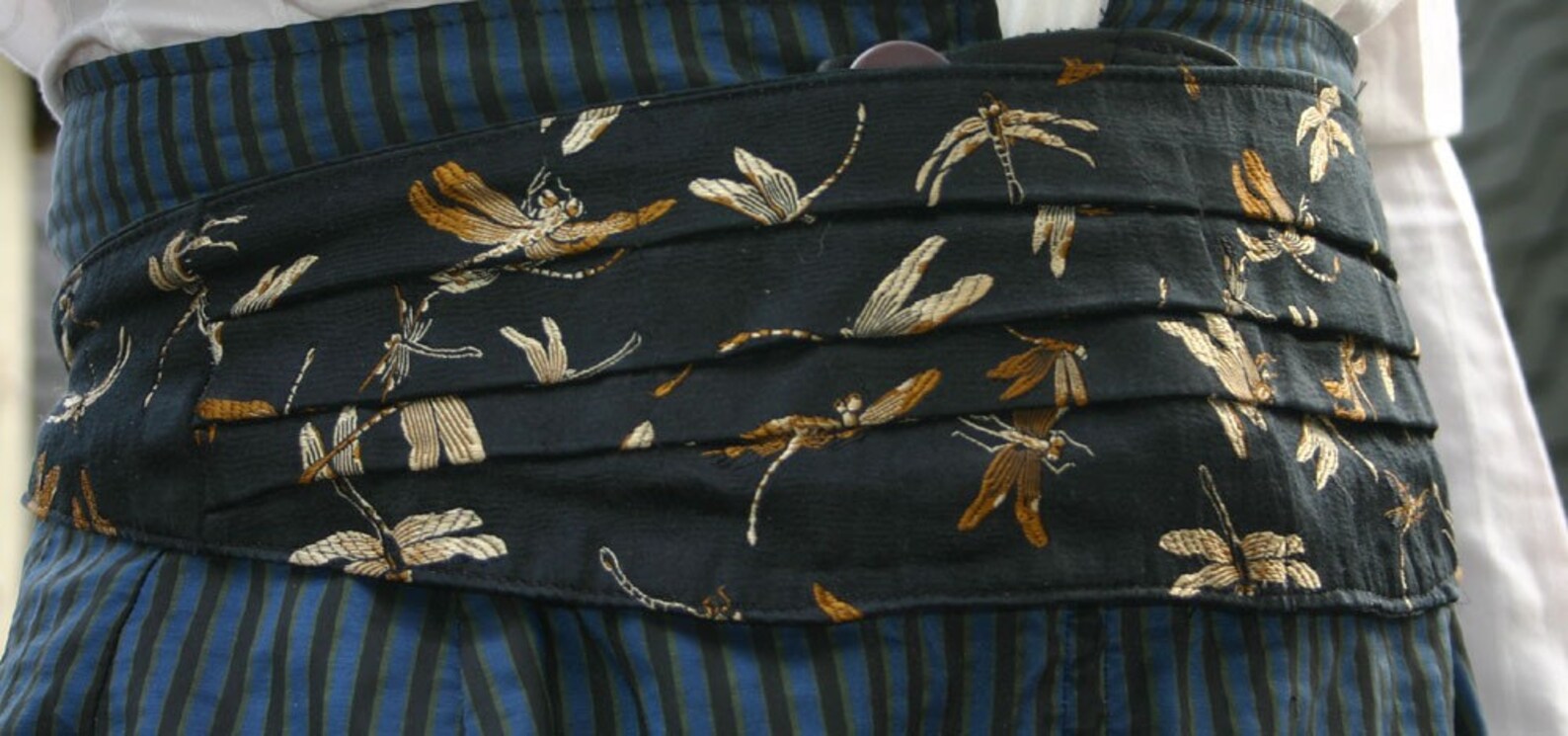Black Dragonfly Silk Cummerbund - Etsy