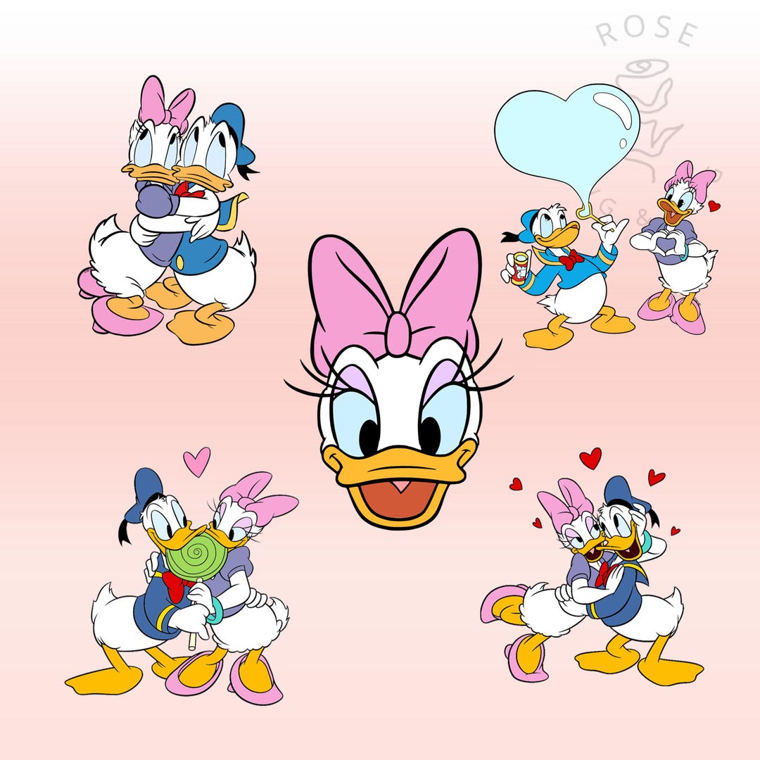 Donald and Daisy Valentine's Day PNG Bundle, Valentines Day Png ...