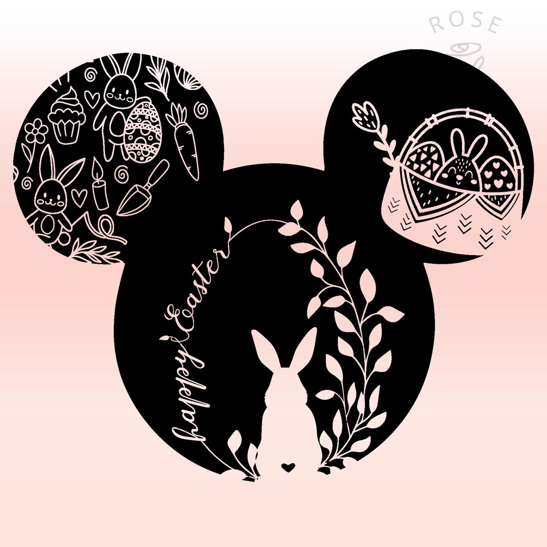 Easter Svg Png, Mouse Head Png, Mickey Mouse Silhouette, Happy Easter ...