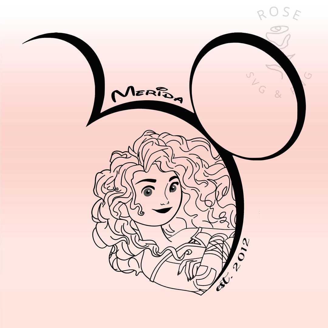 Princess Meridaa Est 2012 Svg,the Brave, Touch the Sky Svg,princess ...