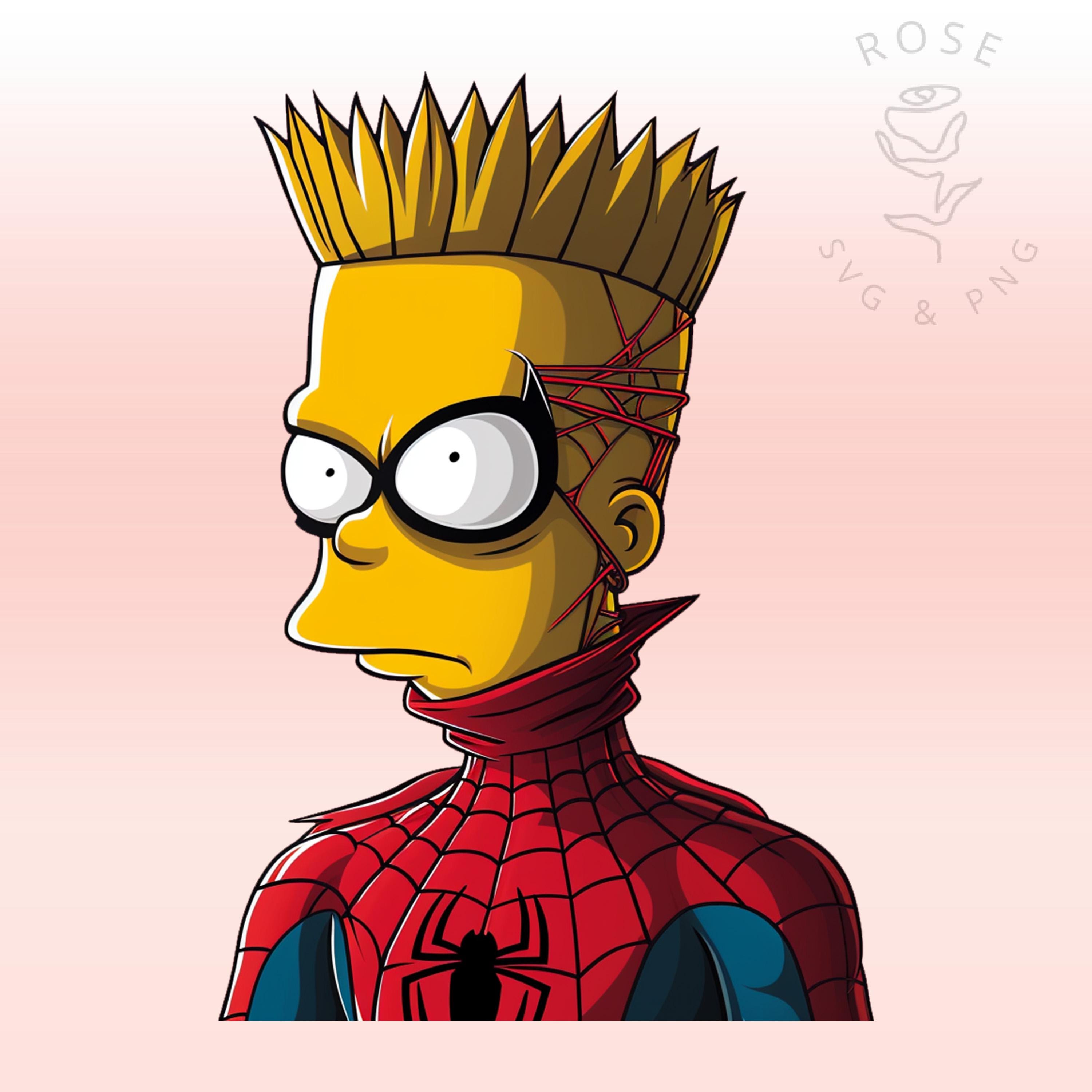 Simpsons and Spiderman Design Png, Funny Simpson Cosplay Spider ...