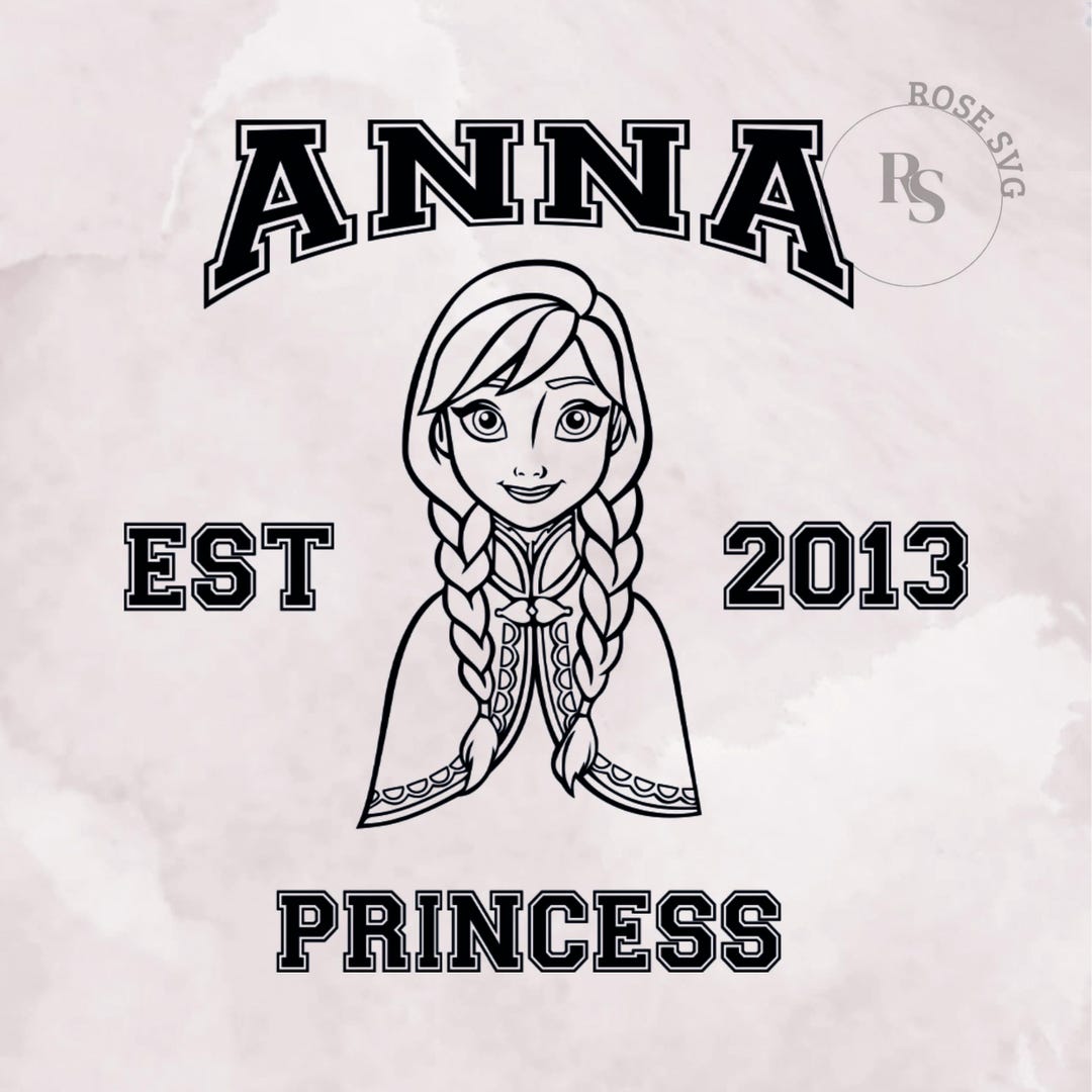 Princess Anna Svg, Svg for Cricut, Princess Face Svg Png, Princess Text ...