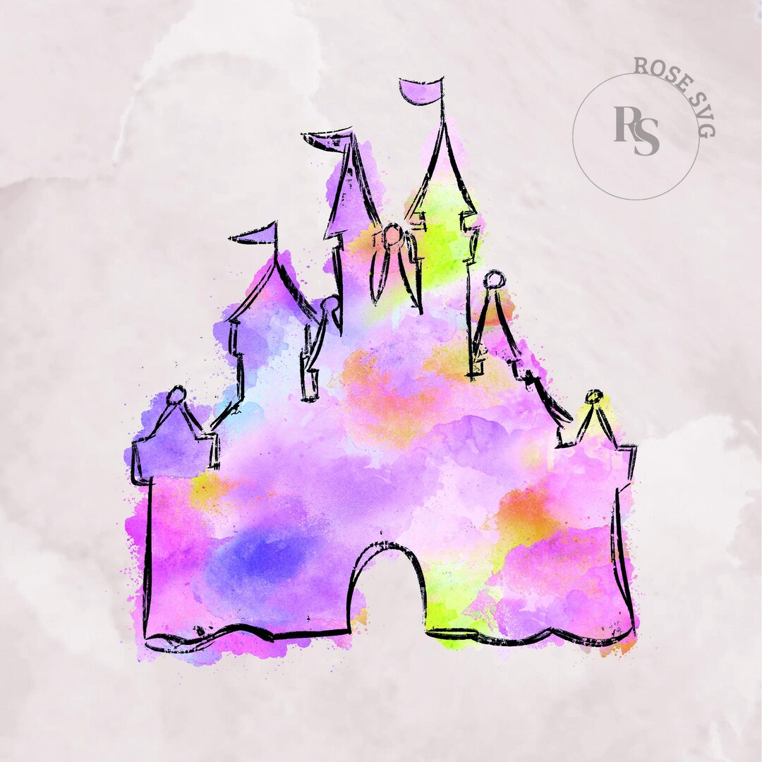 Mardi Gras Watercolor Castle Png, Mouse Ear Castle Png, Retro Colorful ...