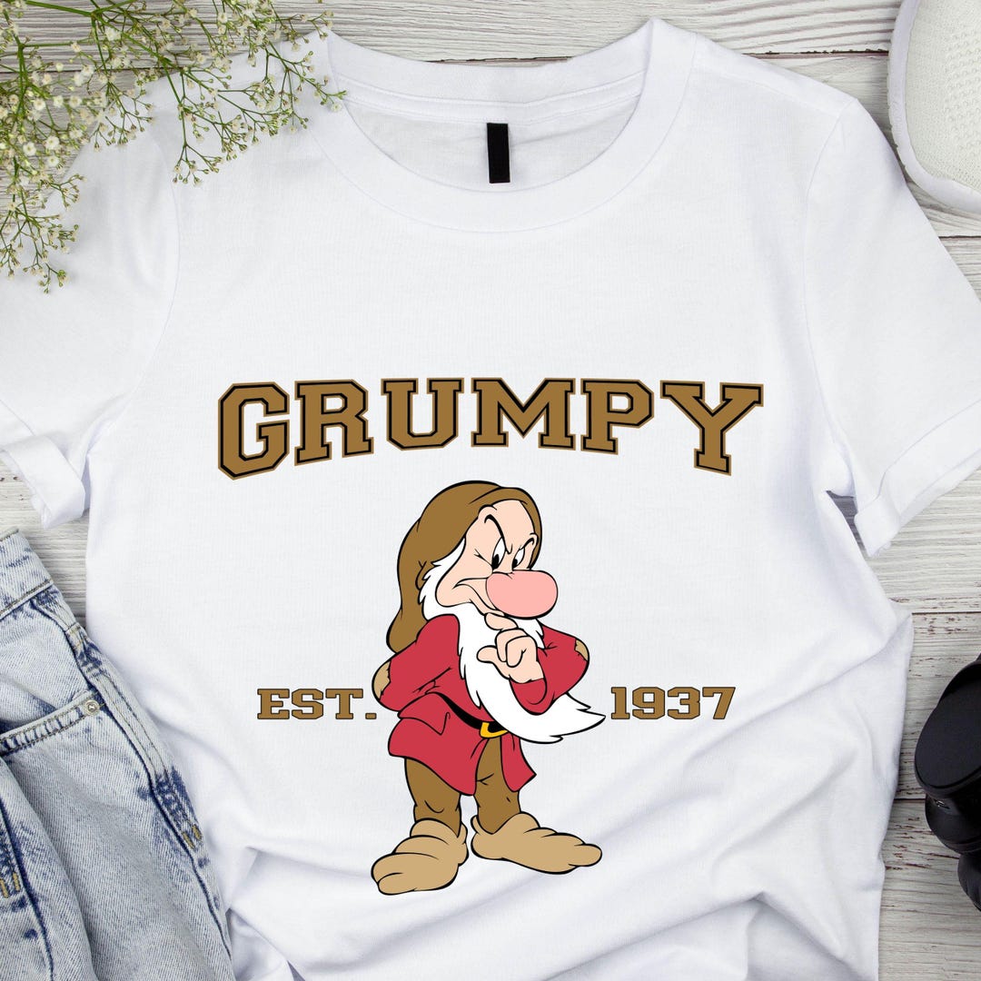 Grumpy 7 Dwarfs Png, Snow White Png, Seven Dwarfs Png, Birthday Squad Png, Family Vacation Png ...