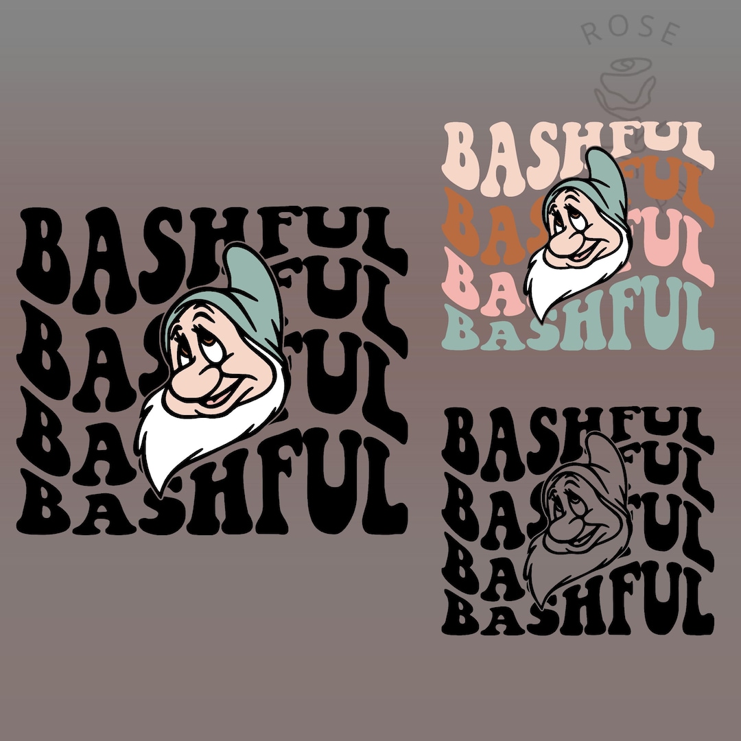 Wavy Bashful From Snow White SVG Cut File, Seven Dwarfs Bashful, Wavy ...
