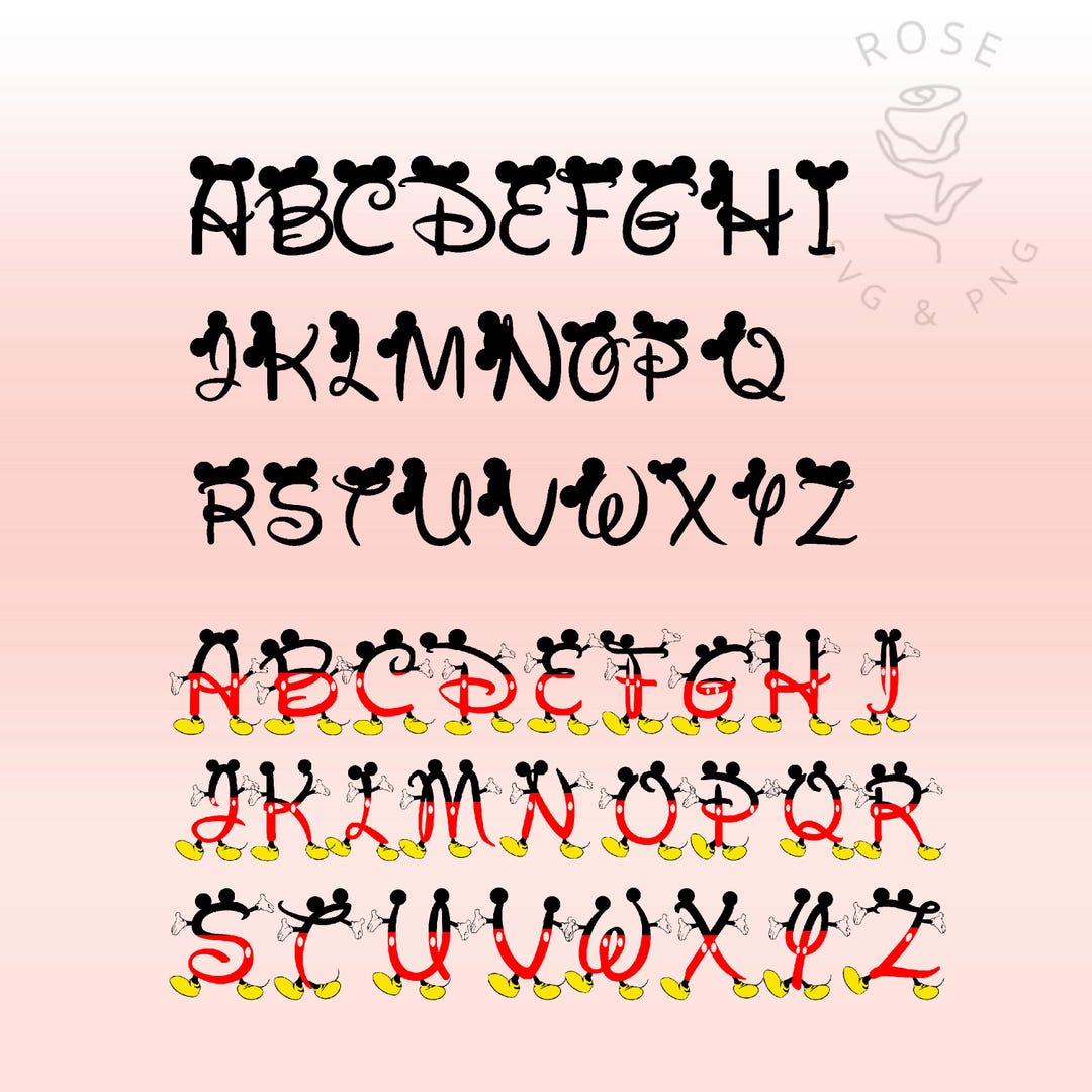 Mouse Alphabet SVG, Mouse Font SVG, Letters SVG, Bundle, Minnie Split ...