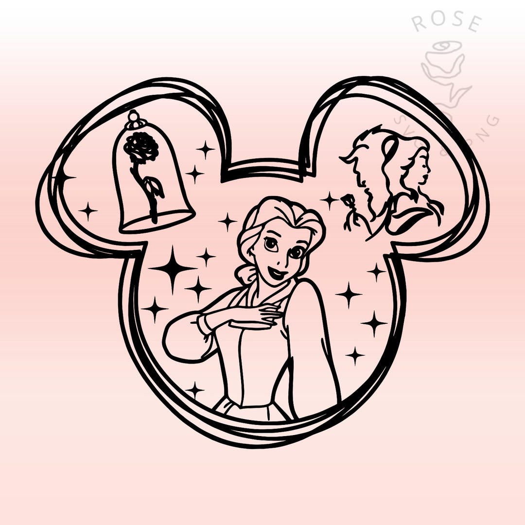 Princess Belle Svg, Beauty and Beast Svg, Belle Cricut Svg, Disneyy ...