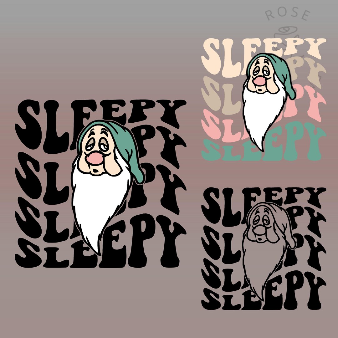 Wavy Sleepy From Snow White SVG Cut File, Seven Dwarfs Sleepy, Wavy ...